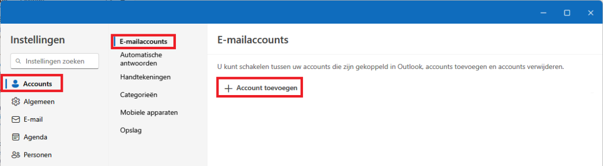 E-mail account toevoegen in Nieuwe Outlook (Windows) – Klantenservice ...