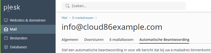 E-mail automatisch antwoord instellen – Klantenservice - Cloud86