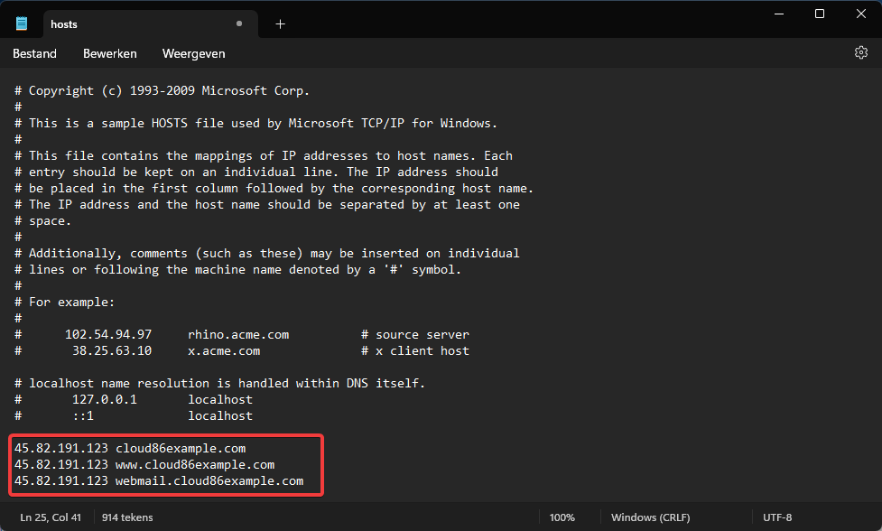 Customize Hosts file (Website Preview) – Helpcenter - Cloud86
