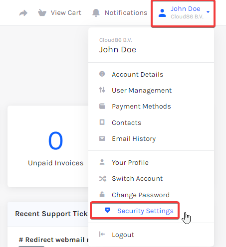 My Cloud86: Login and 2FA – Helpcenter - Cloud86