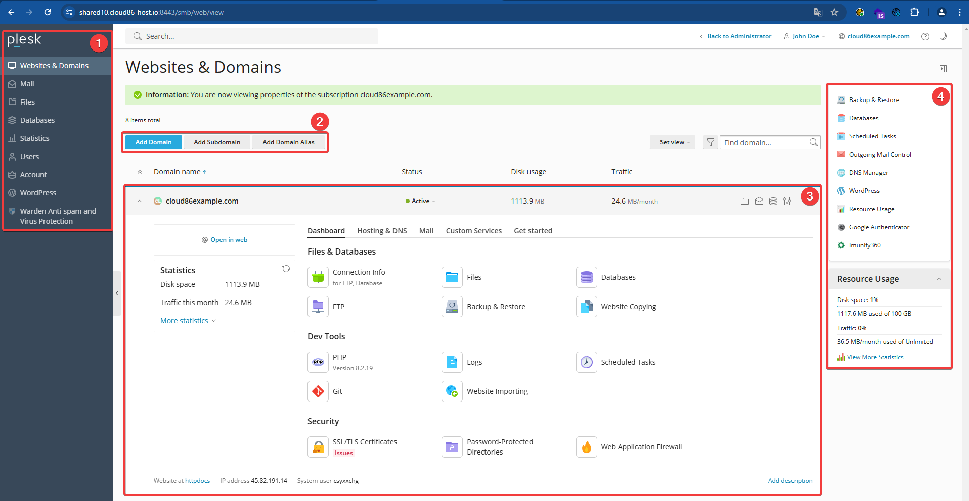 Plesk: Guide – Helpcenter - Cloud86